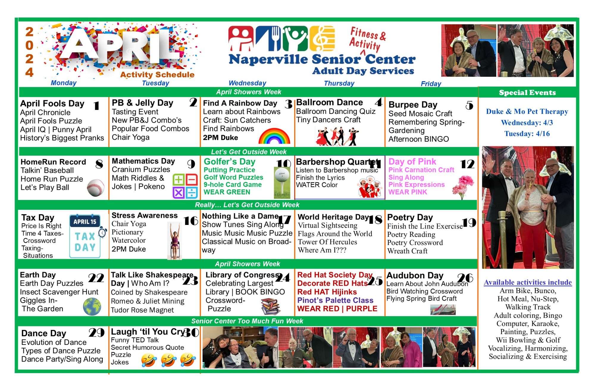 Naperville Senior Center | Senior Day Care | Senior Center Calendar